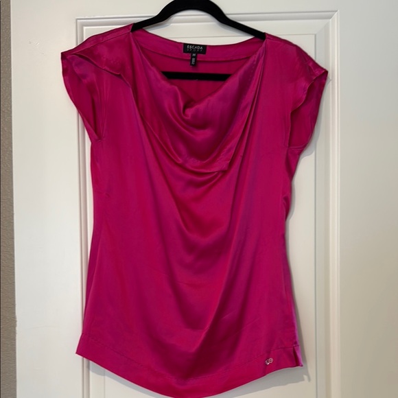 Escada | Tops | Escada Pink Draped Blouse 0 Silk Guc | Poshmark